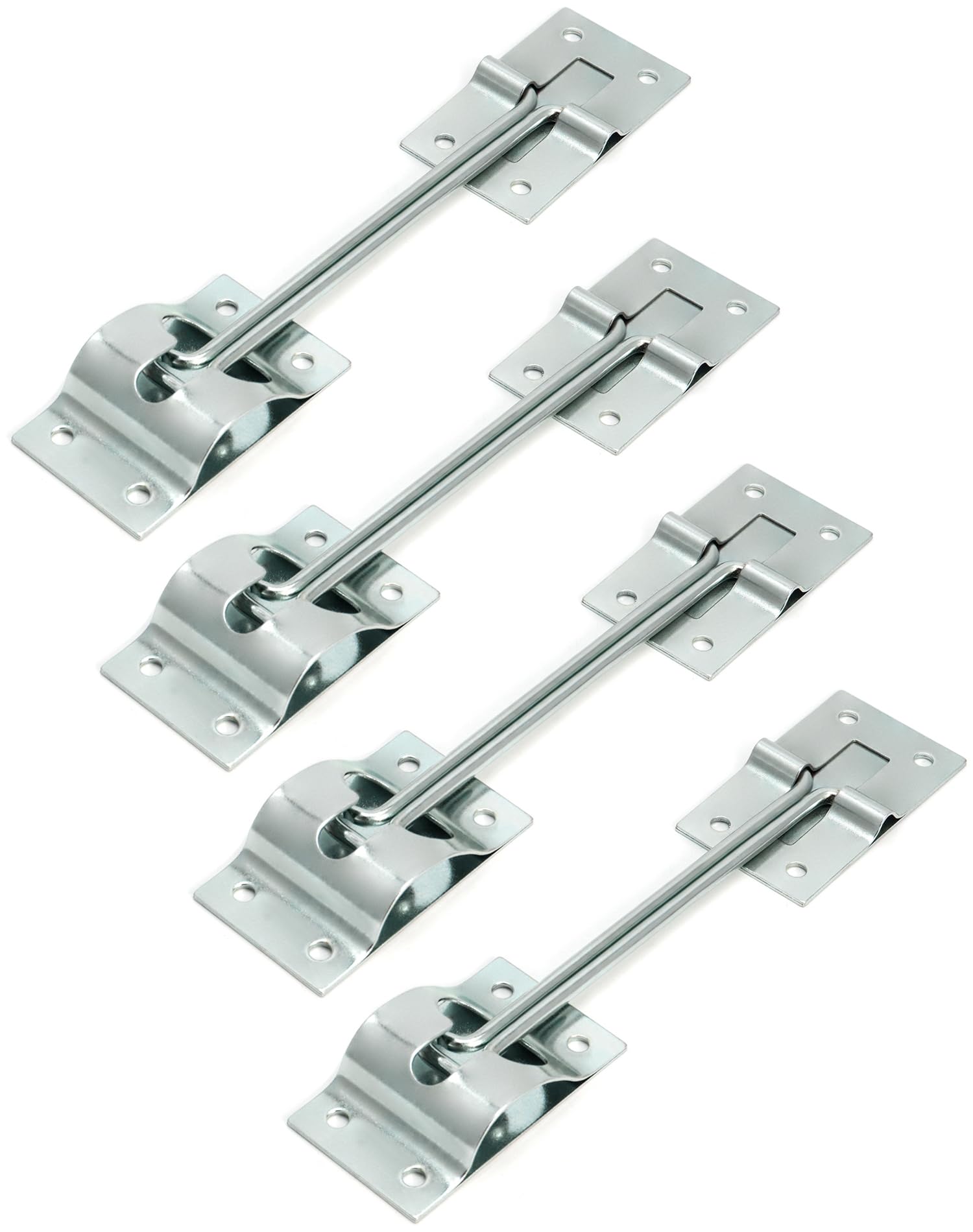 QWORK 4 Pcs 6" All Metal T-Style Door Holder Entry Door Catches for RV Trailer Camper Exterior Door Hold Hook Screws