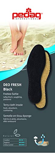 pedag Deo Fresh Natural Terry Cloth & Sisal Insoles, Handmade in Germany, Fully Washable, Perfect for Keeping Feet Dry and Fresh in The Summer, US W8 / EU 38, Grey, 3 Pair