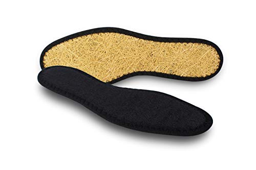 pedag Deo Fresh Natural Terry Cloth & Sisal Insoles, Handmade in Germany, Fully Washable, Perfect for Keeping Feet Dry and Fresh in The Summer, US W8 / EU 38, Grey, 3 Pair