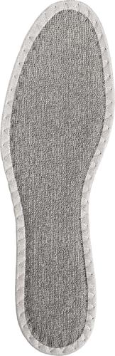 pedag Deo Fresh Natural Terry Cloth & Sisal Insoles, Handmade in Germany, Fully Washable, Perfect for Keeping Feet Dry and Fresh in The Summer, US W8 / EU 38, Grey, 3 Pair