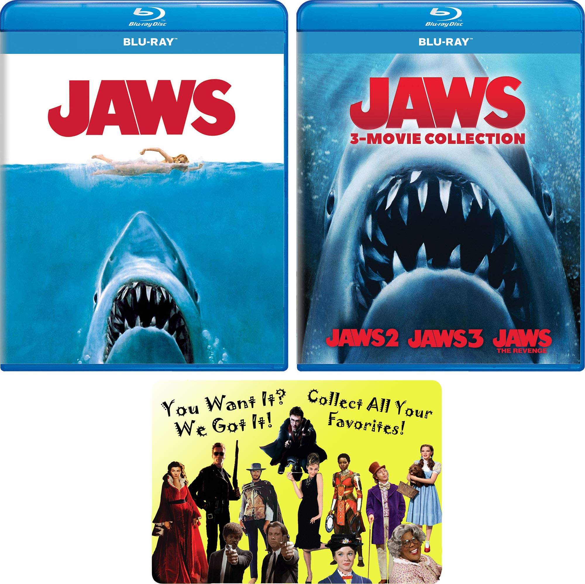Jaws: Complete Movie Series 1-4 Blu-ray Steven Spielberg Collection with Bonus Art Card