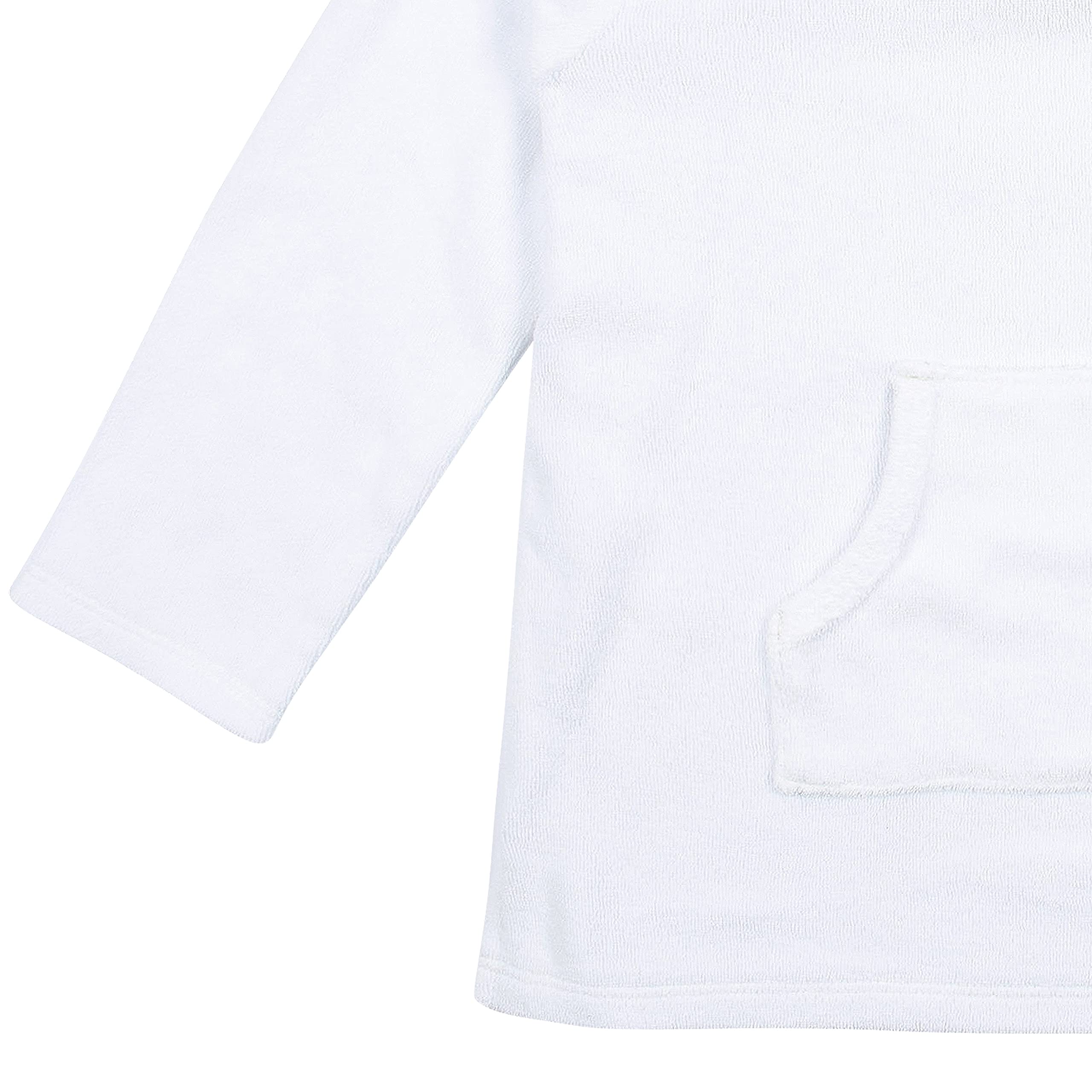 Gerber Unisex Baby Toddler Hooded Kangaroo Pocket Terry Cover Up, White, 3T