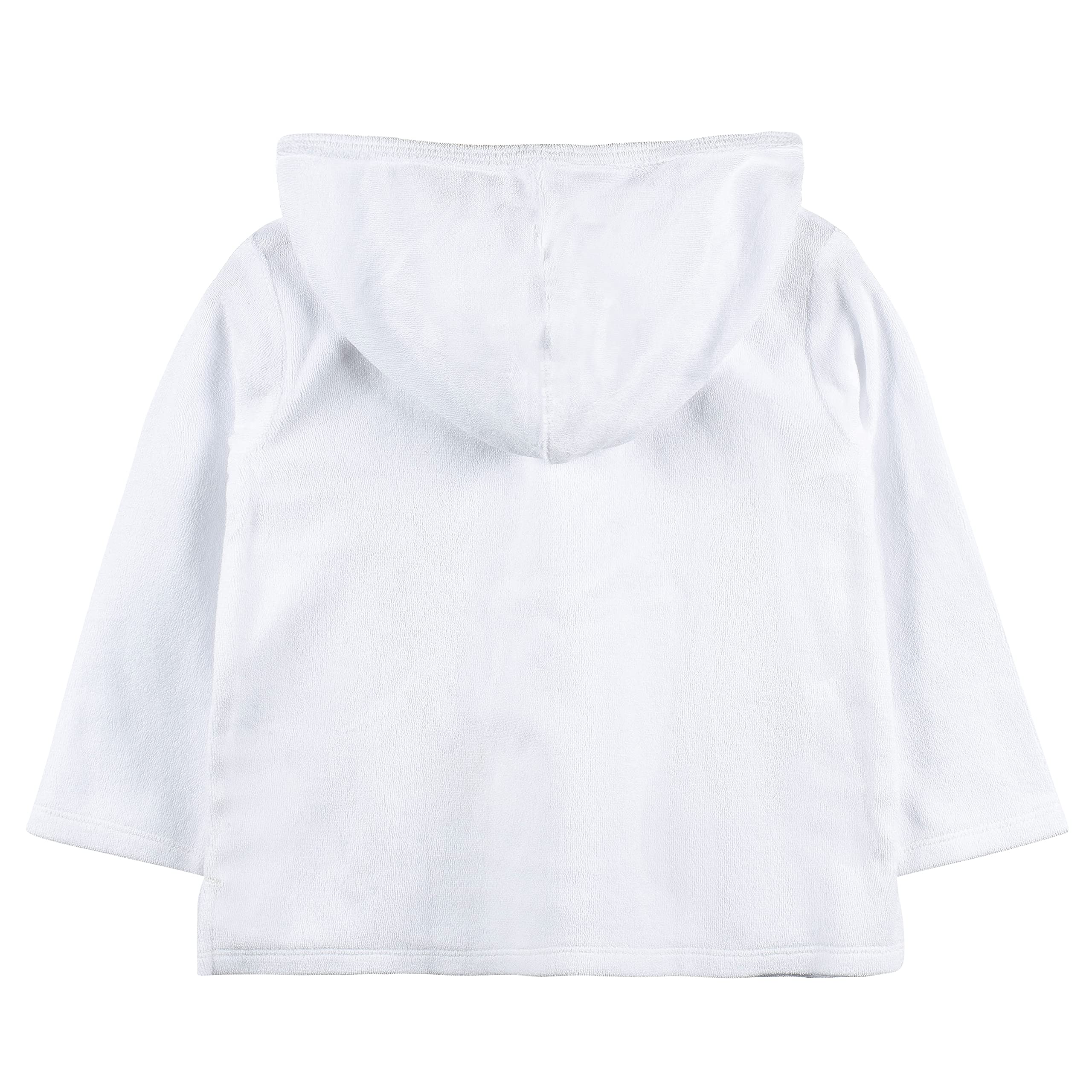 Gerber Unisex Baby Toddler Hooded Kangaroo Pocket Terry Cover Up, White, 3T