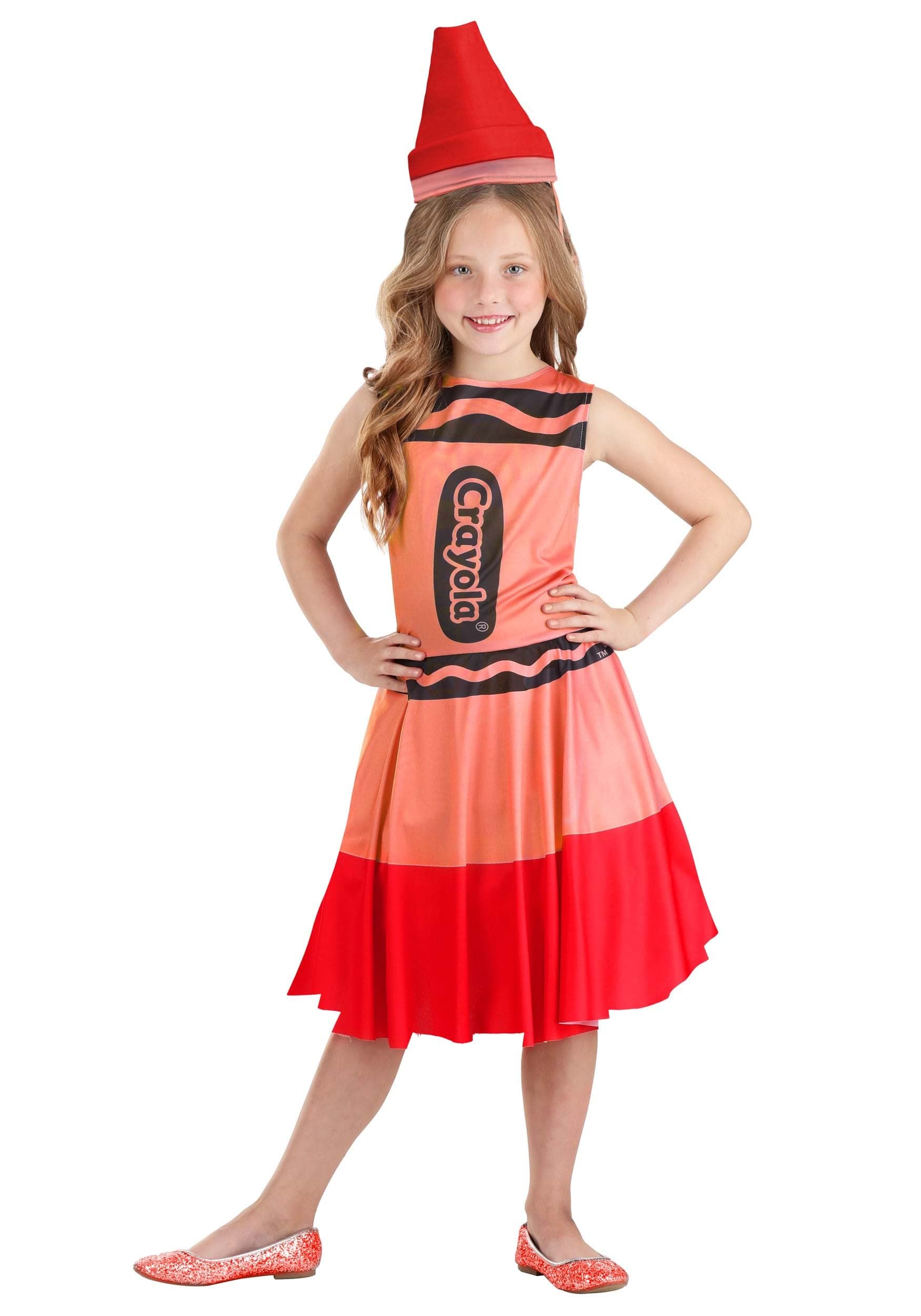 Fun Costumes Kid's Red Crayon Dress, Large