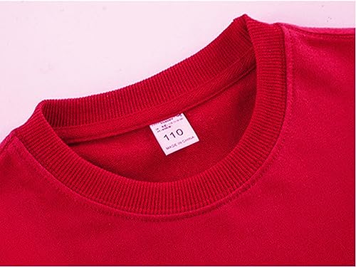 Baby Boys Girls French Terry Crewneck Sweatshirt Half-Zip Hooded Sweatshirt Color Block Pullover Festival Clothes Red