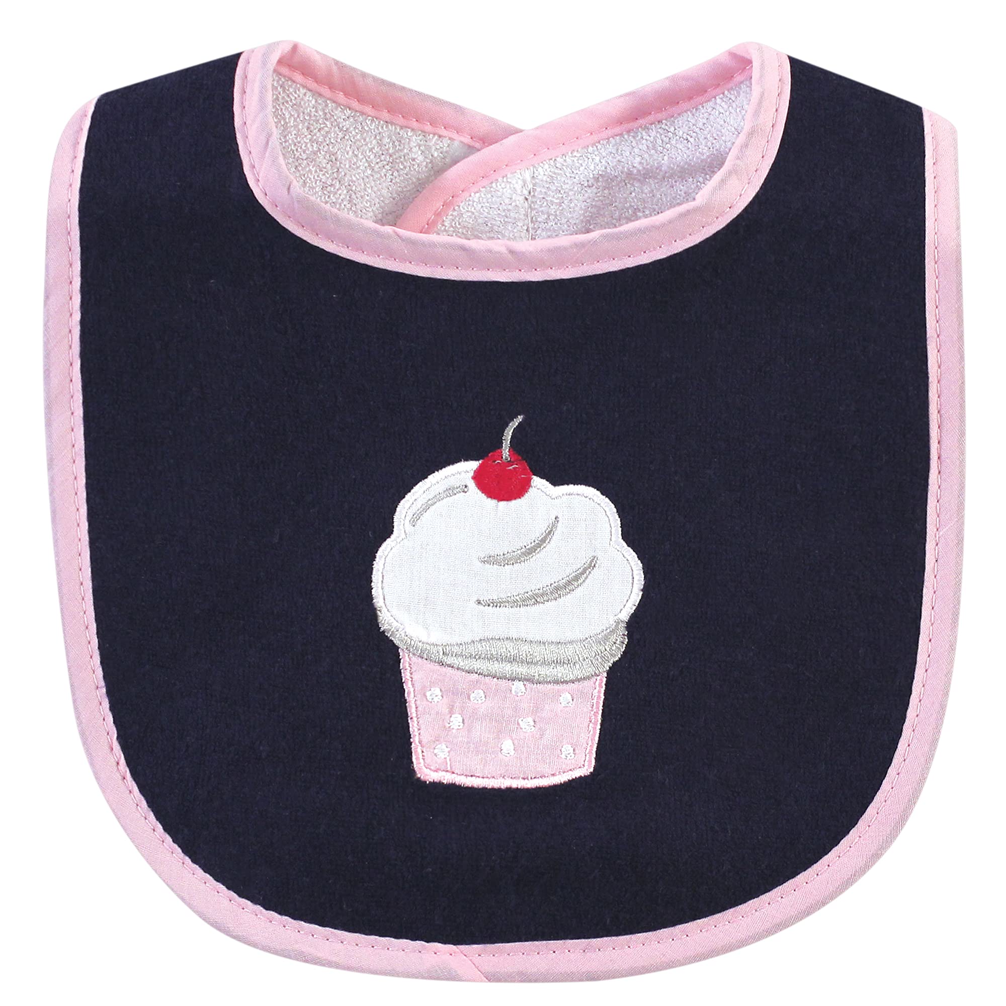 Hudson Baby Unisex Baby Cotton Terry Bib and Burp Cloth Set, Cupcake, One Size