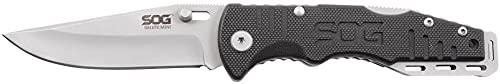 SOG Salute Mini Tactical Knife- EDC Folding Pocket Knife with 3.1 Inch Blade, Adjustable Thumb Stud and Low Carry Bayonet Clip, Bead Blasted (FF1001-CP)