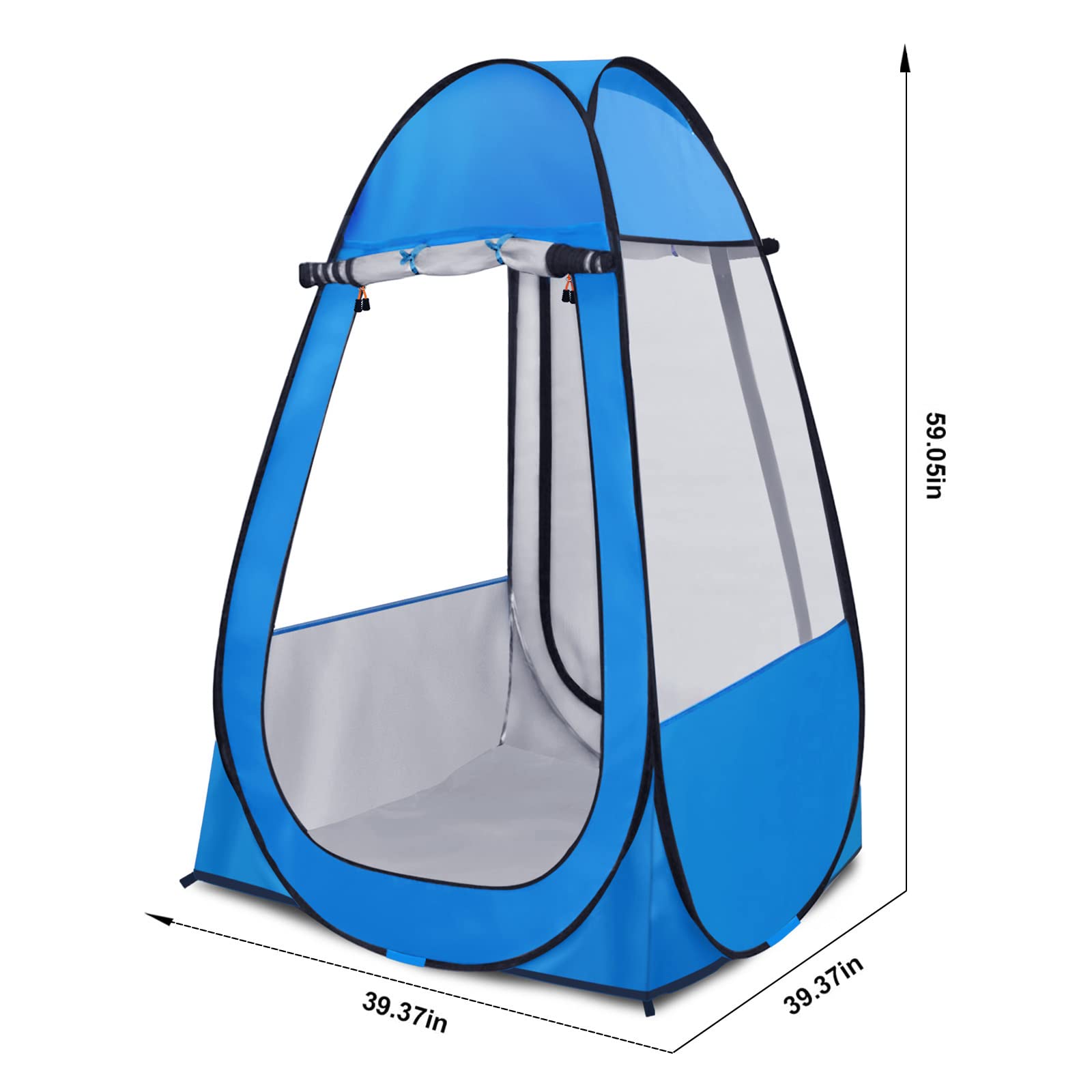 Single Pop Up Tent Pods Sports Fishing, Clear Rainproof Windproof Beach Tent for Wind and Rain in Chilly Weather,Lightweight and Sturdy, Easy Set Up, Outdoor Foldable (Pale Blue)