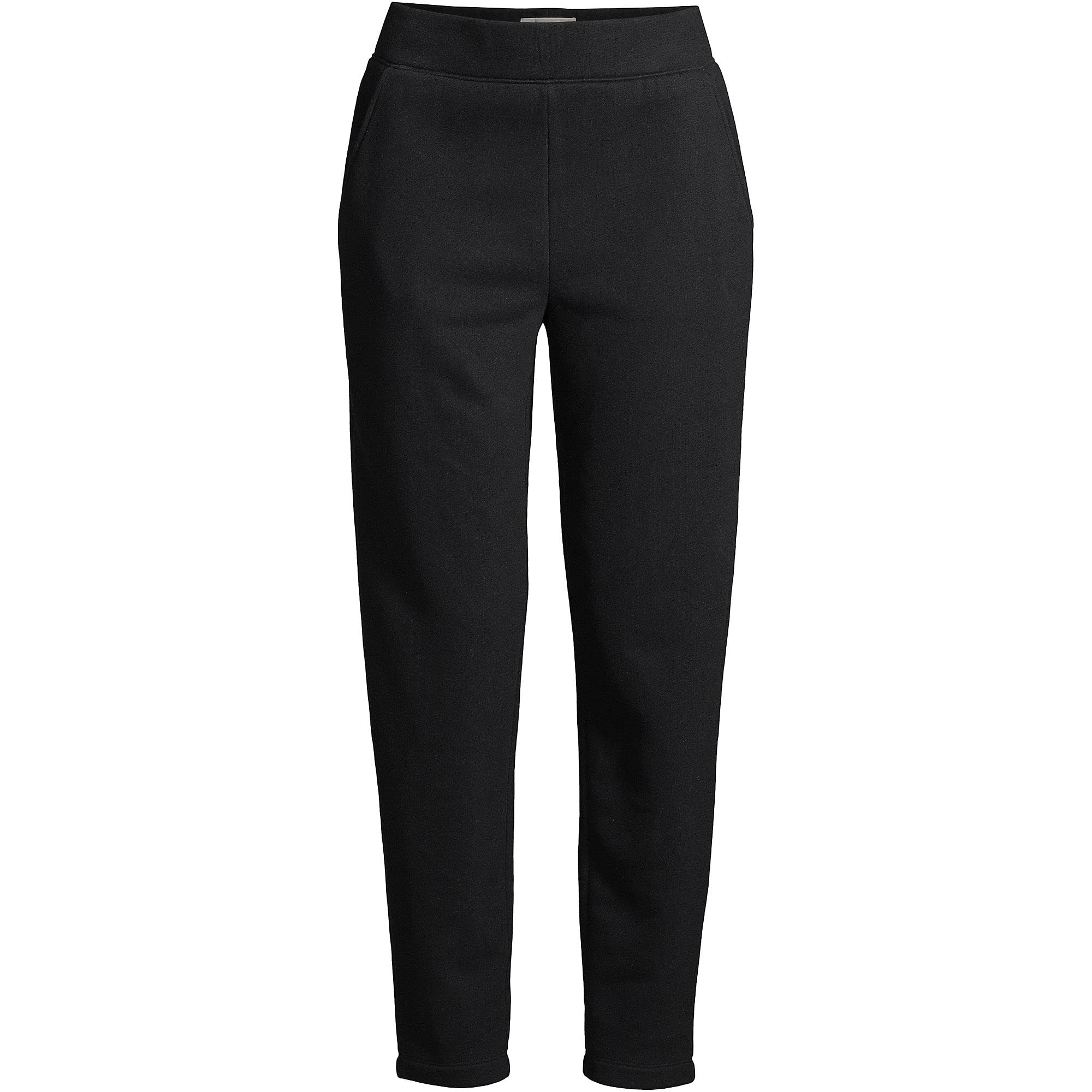 Lands' End Womens Terry Ankle Sweatpants Black Plus 1x