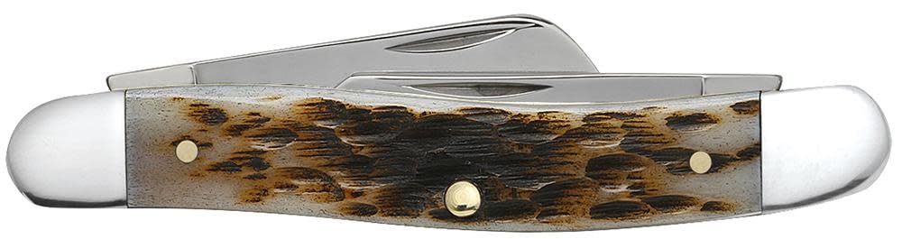 Case XX WR Pocket Knife Medium Stockman With Genuine Bone Handle, Stainless Steel Blades, Length Closed: 3 5/8 Inches (Amber Bone W/Sharpening Stone)