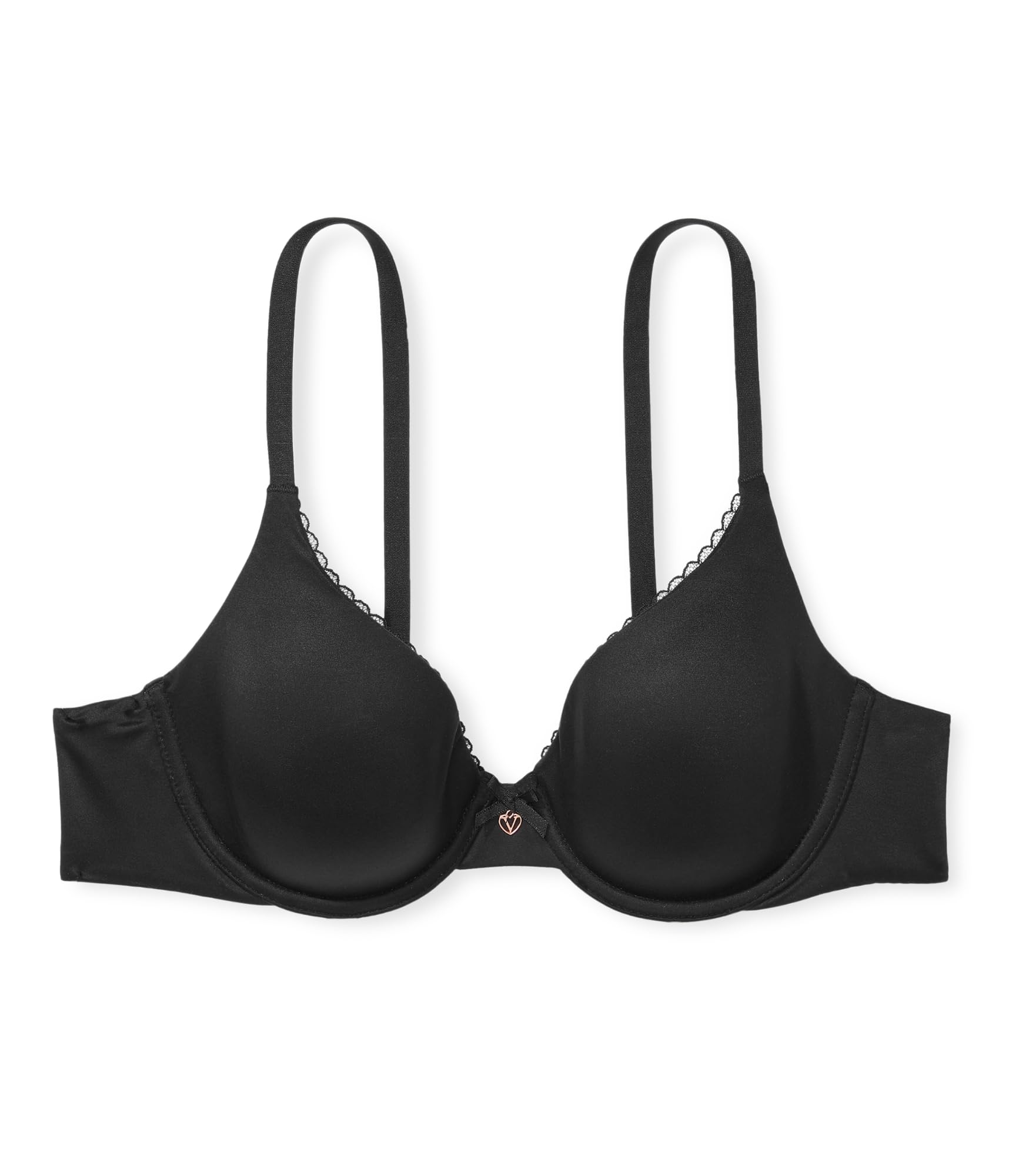 Victoria's Secret Perfect Coverage T Shirt Bra, Full Coverage, Lightly Lined, Adjustable Straps, Bras for Women, Body by Victoria Collection, Black (34B)