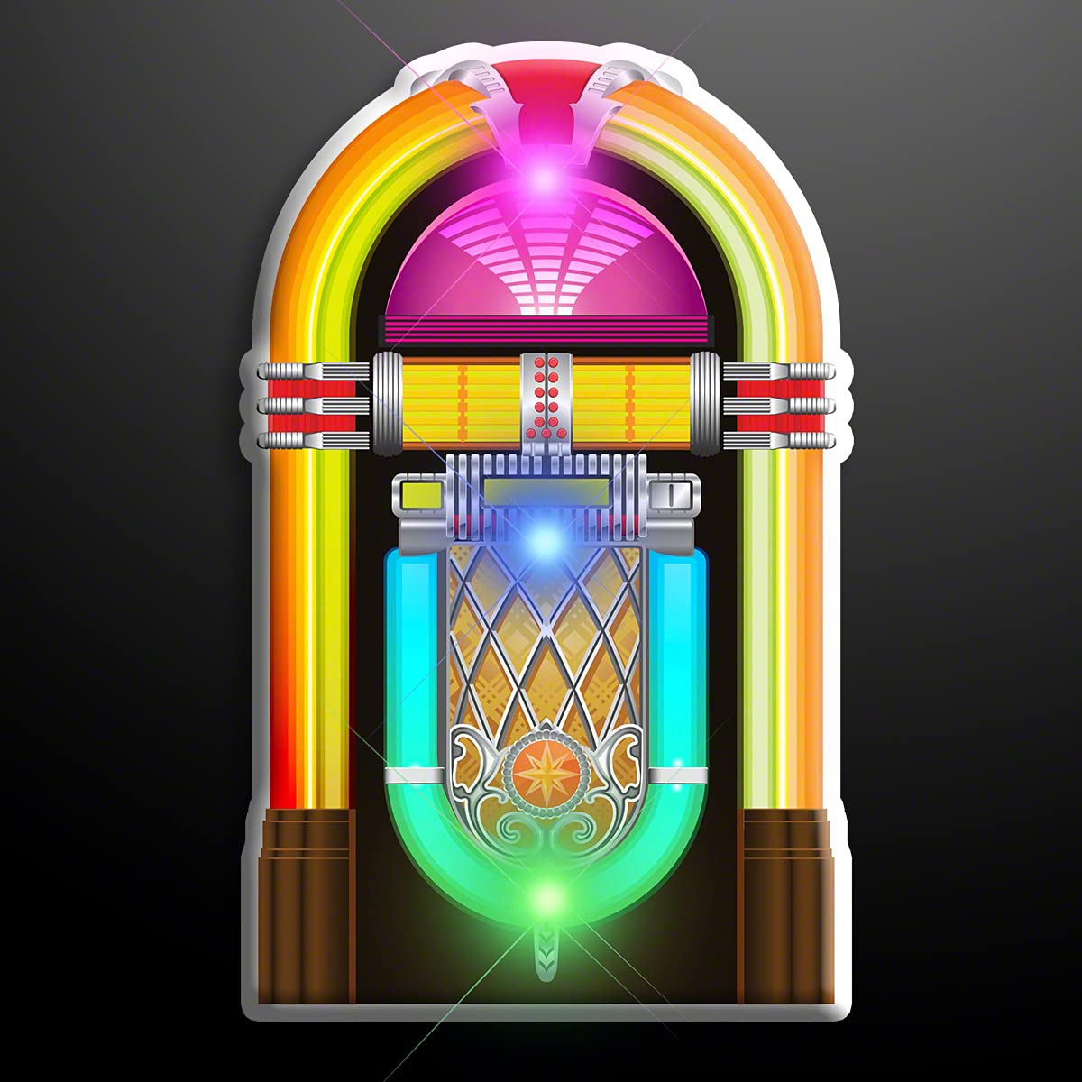 1950's Jukebox Light Up Flashing LED Lapel Pins (Set of 25)