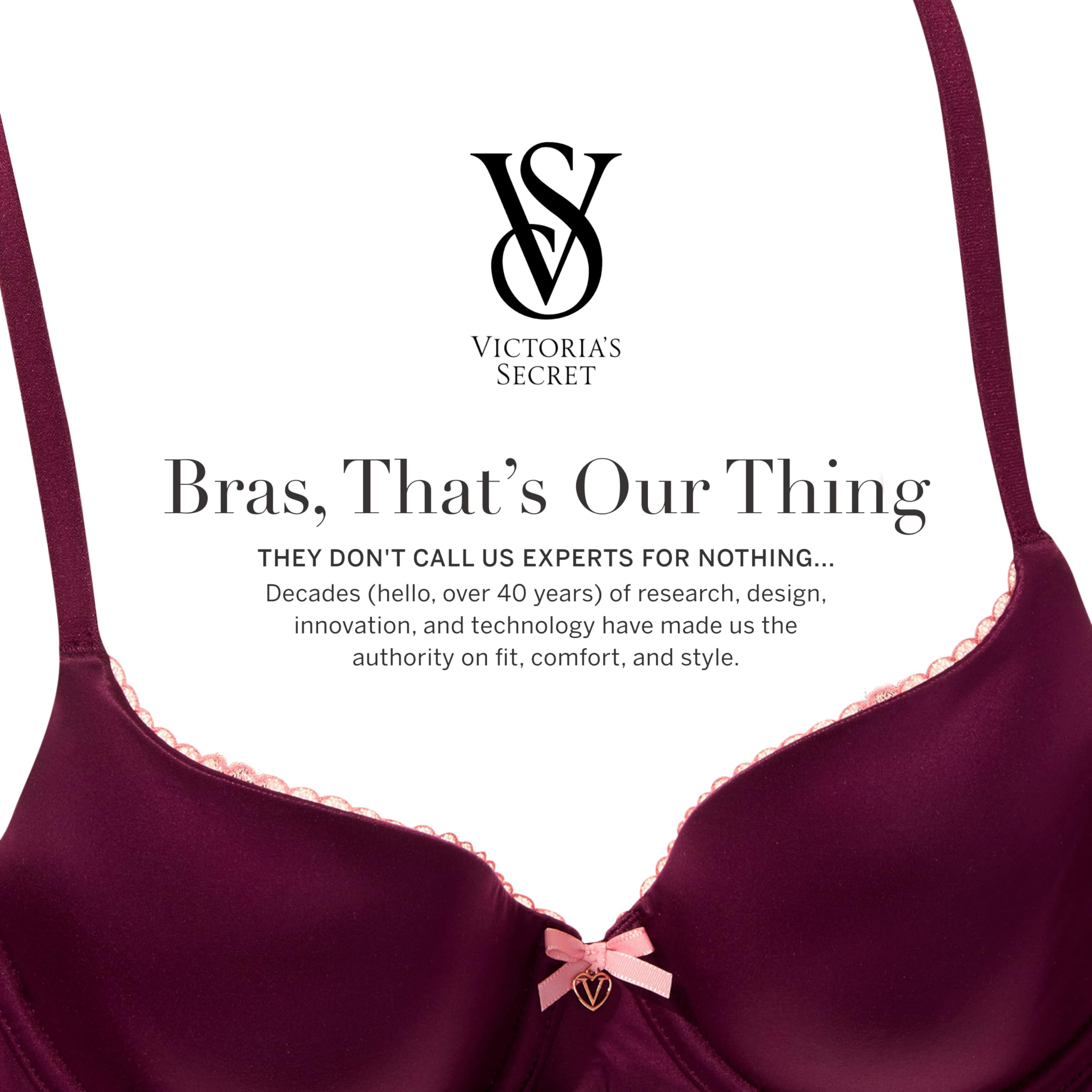 Victoria's Secret Perfect Coverage T Shirt Bra, Full Coverage, Lightly Lined, Adjustable Straps, Bras for Women, Body by Victoria Collection, Black (34B)
