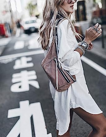 Chalier Women's Loose Long Sleeve Cover Ups Button Down Sleep Shirt Beach Up SwimSuit Dress, White, Small