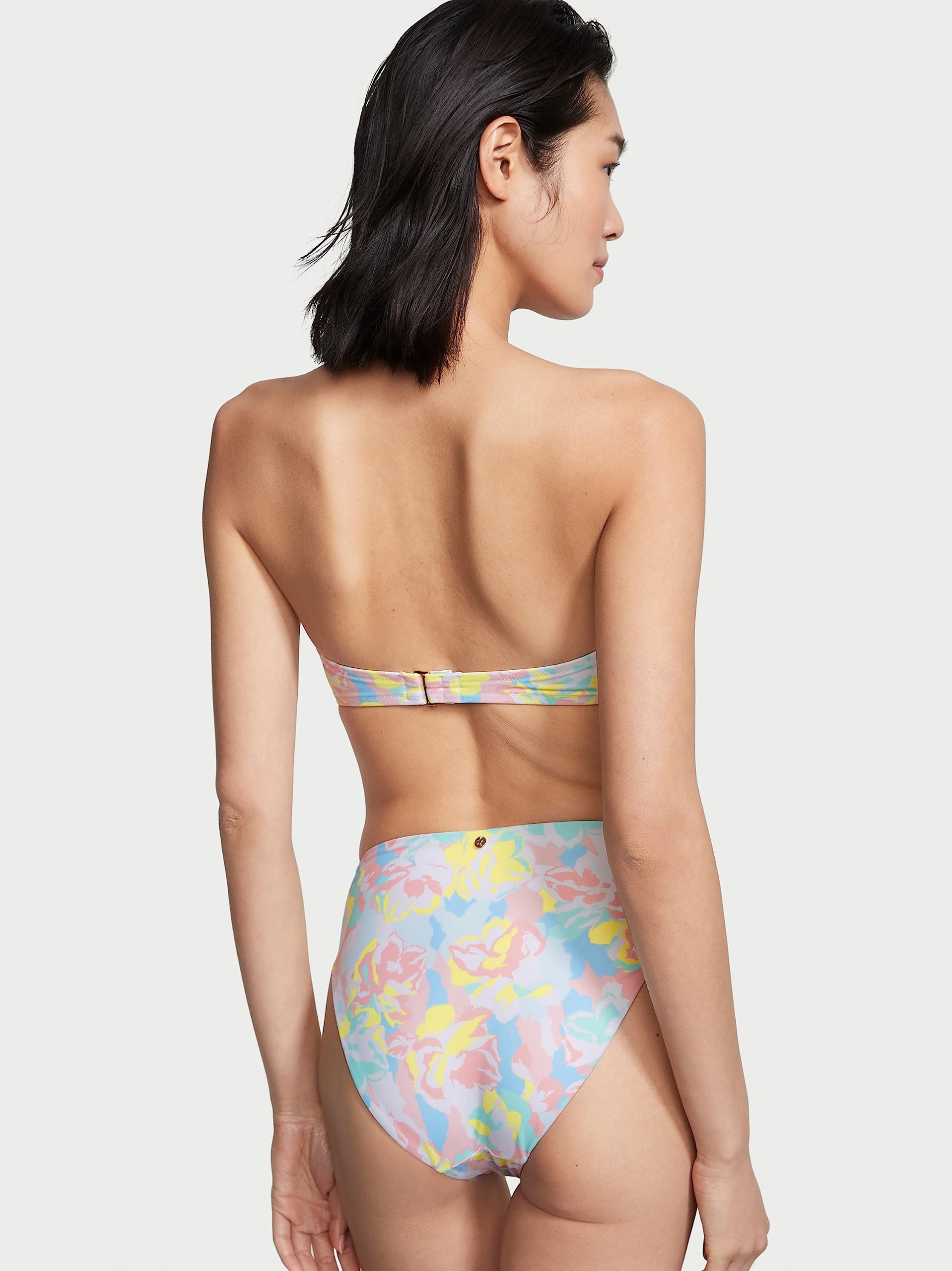 Victoria's Secret Mix-and-Match High Waisted Bikini Bottom, Swimsuit for Women, Floral Full Coverage Bathing Suit Bottoms for Women, (L)