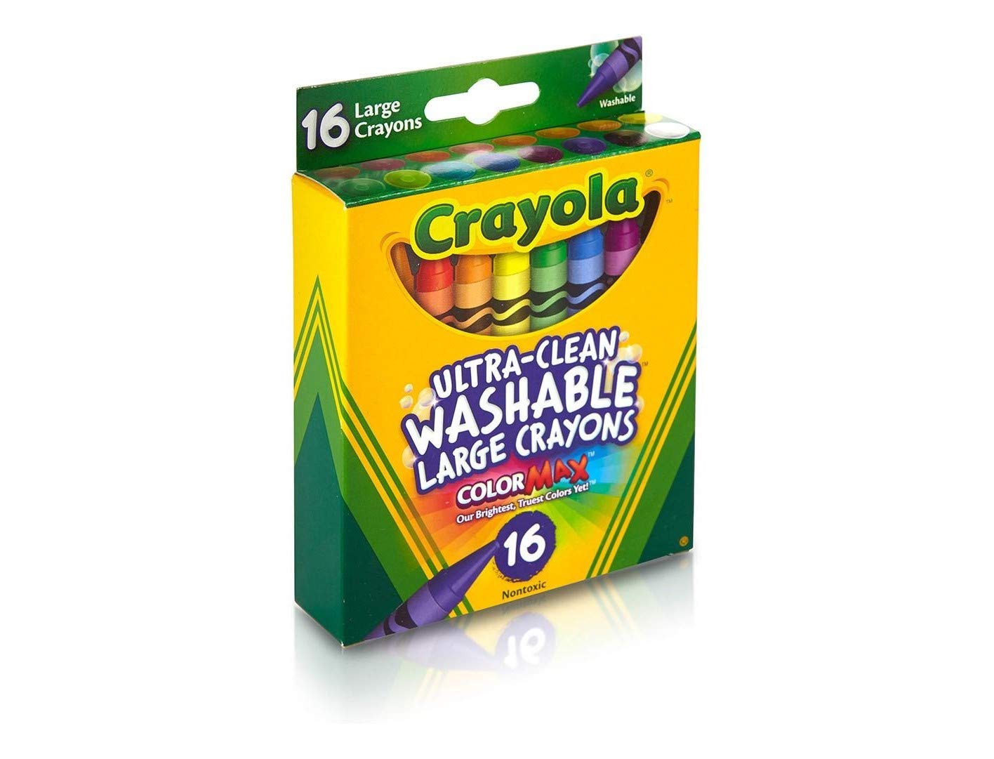 Crayola 52-3281 Large Washable Crayons Assorted Colors 16 Count (Pack of 2)