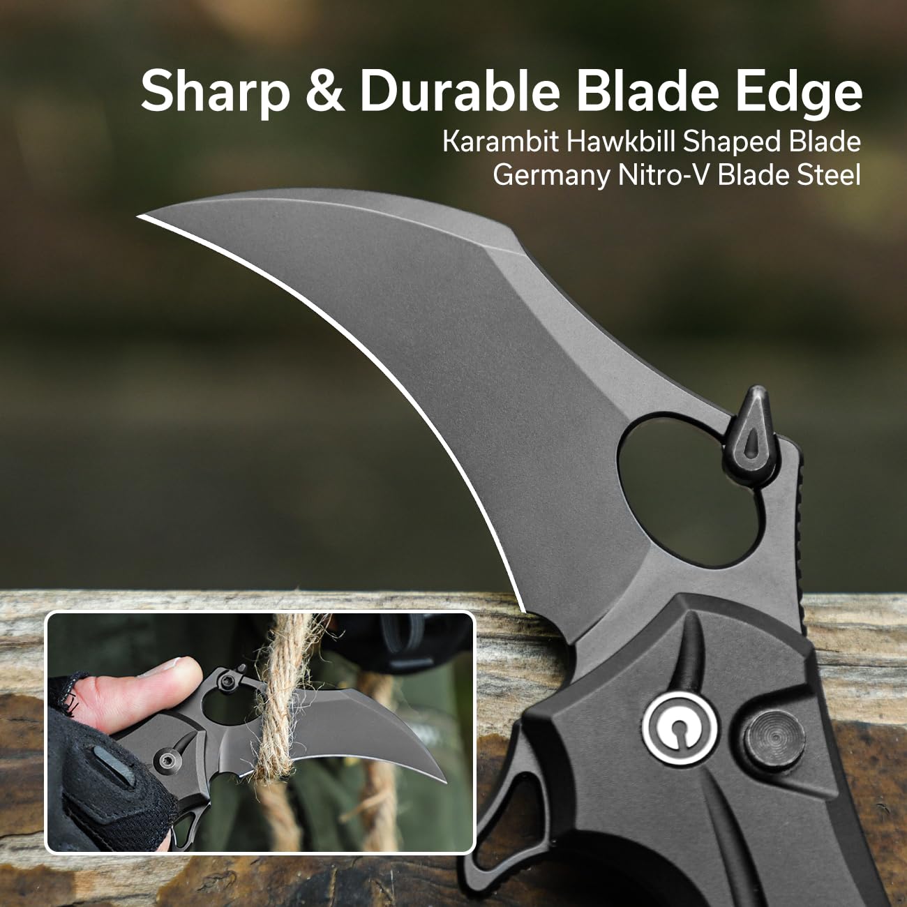CIVIVI Incisor II Pocket Folding Knife for EDC, Karambit Knife with 2.02" Nitro-V Blade Aluminum Handle C16016B-1
