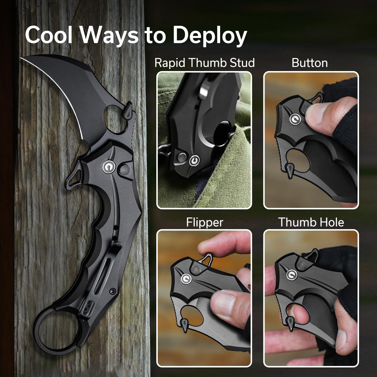 CIVIVI Incisor II Pocket Folding Knife for EDC, Karambit Knife with 2.02" Nitro-V Blade Aluminum Handle C16016B-1