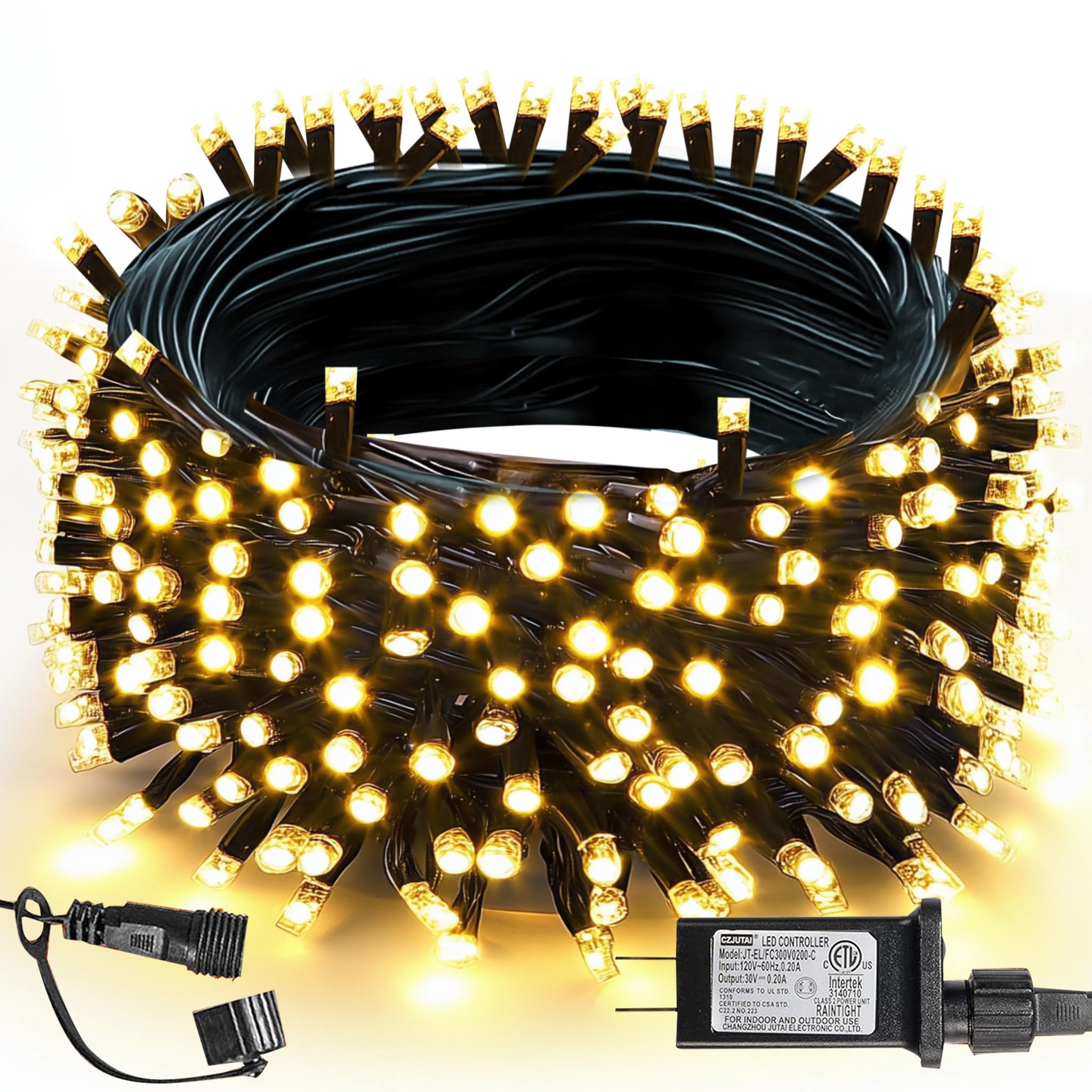 TW SHINE Christmas Lights, 200 LED 66FT Outdoor Christmas Lights Plug in with 8 Modes, Waterproof Christmas Lights Outdoor, Indoor Xmas Decorations for Party Yard House Decor, Warm White