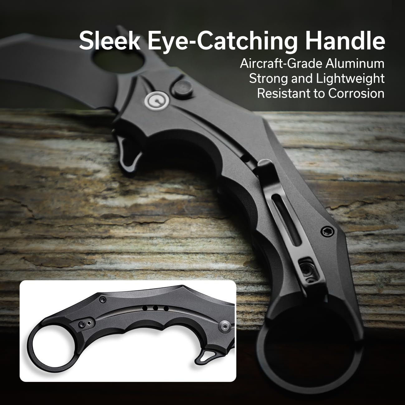 CIVIVI Incisor II Pocket Folding Knife for EDC, Karambit Knife with 2.02" Nitro-V Blade Aluminum Handle C16016B-1