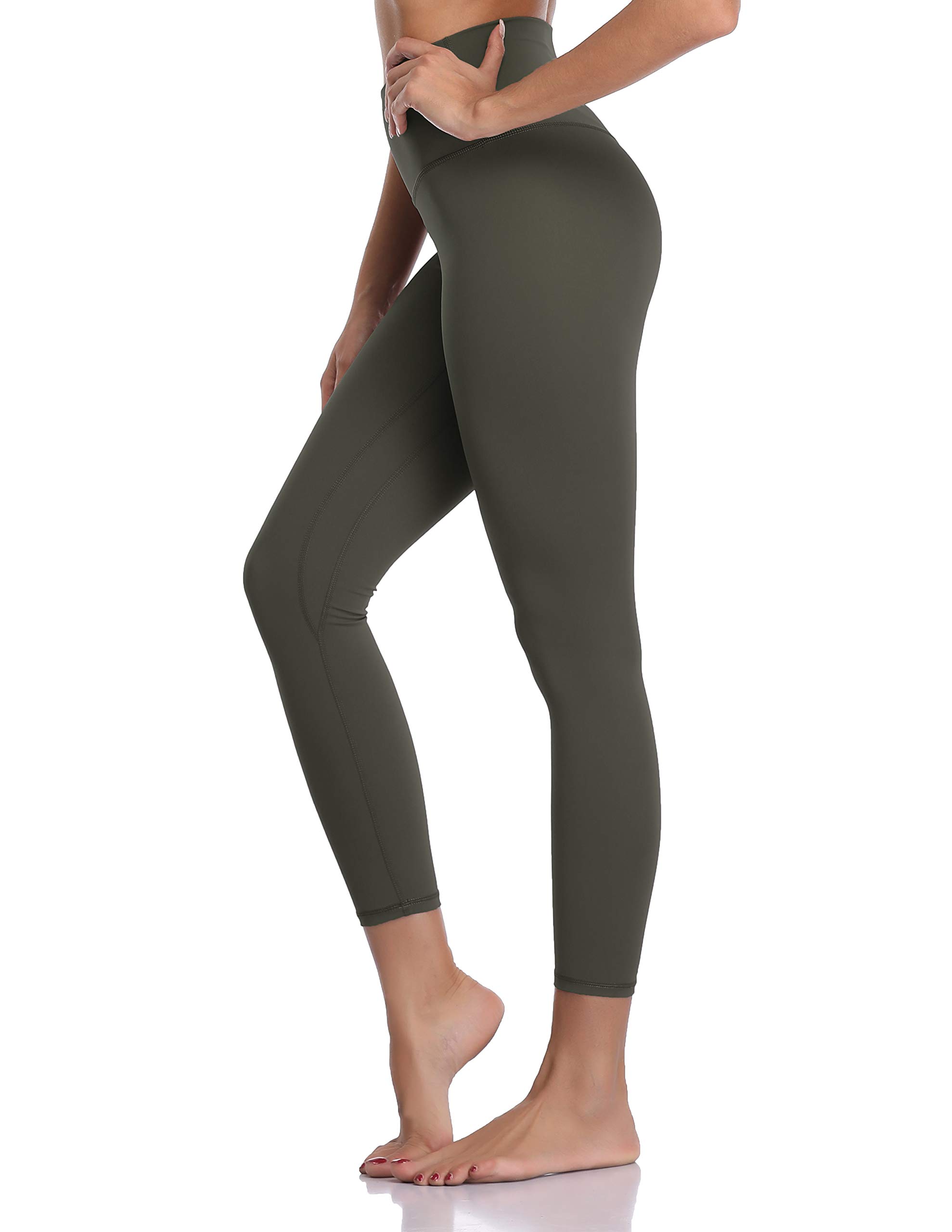 Colorfulkoala Women's Buttery Soft High Waisted Yoga Pants 7/8 Length Leggings (S, Olive Green)