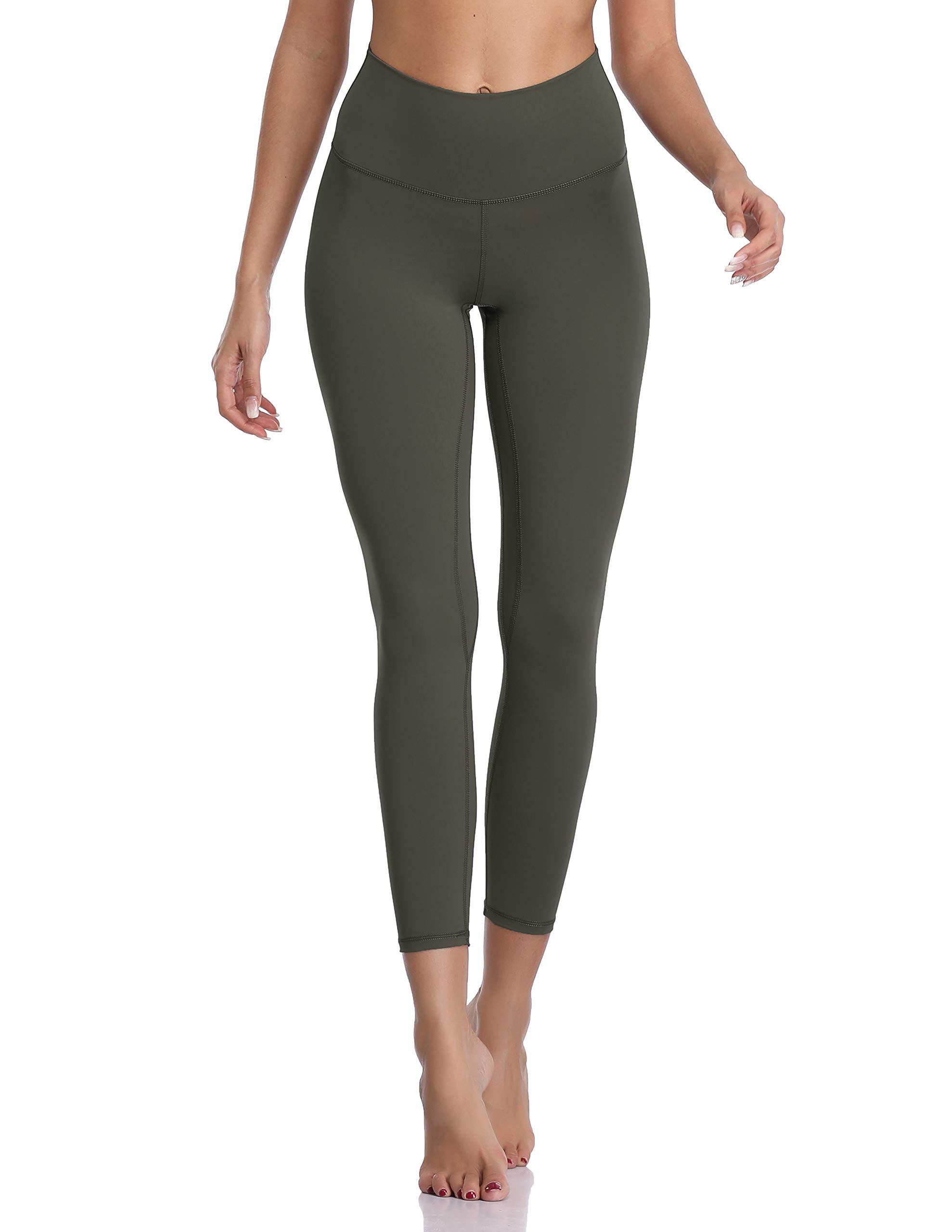 Colorfulkoala Women's Buttery Soft High Waisted Yoga Pants 7/8 Length Leggings (S, Olive Green)
