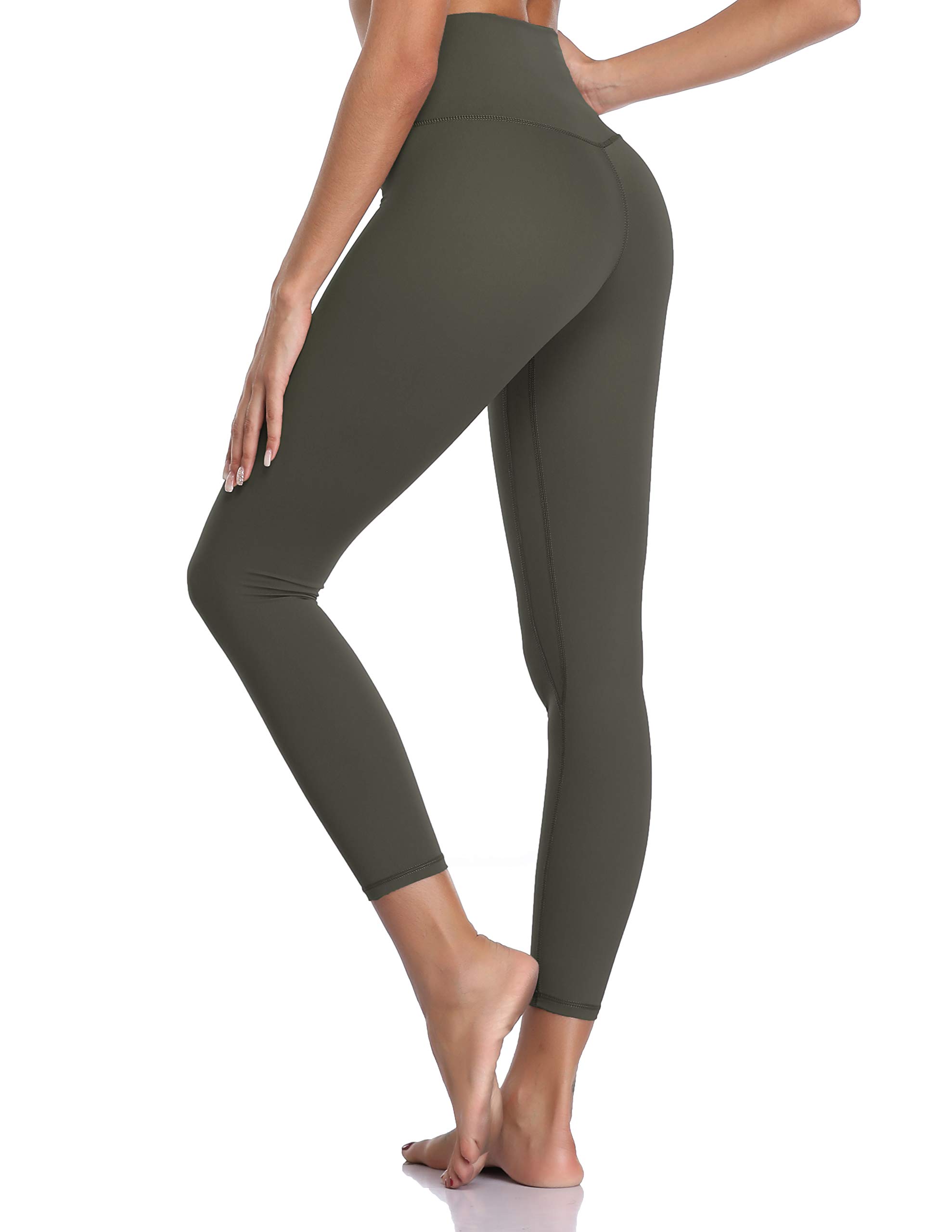 Colorfulkoala Women's Buttery Soft High Waisted Yoga Pants 7/8 Length Leggings (S, Olive Green)