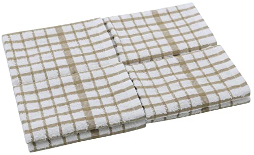 HFGBLG Cotton Dish Towels for Kitchen Wash Cloths Terry Dish Cloths, Set of 8, Light and Soft Cleaning Rags Kitchen Hand Towels, 13 Inch x 13 Inch (Brown-Dish Cloths