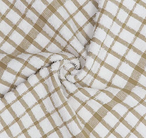 HFGBLG Cotton Dish Towels for Kitchen Wash Cloths Terry Dish Cloths, Set of 8, Light and Soft Cleaning Rags Kitchen Hand Towels, 13 Inch x 13 Inch (Brown-Dish Cloths