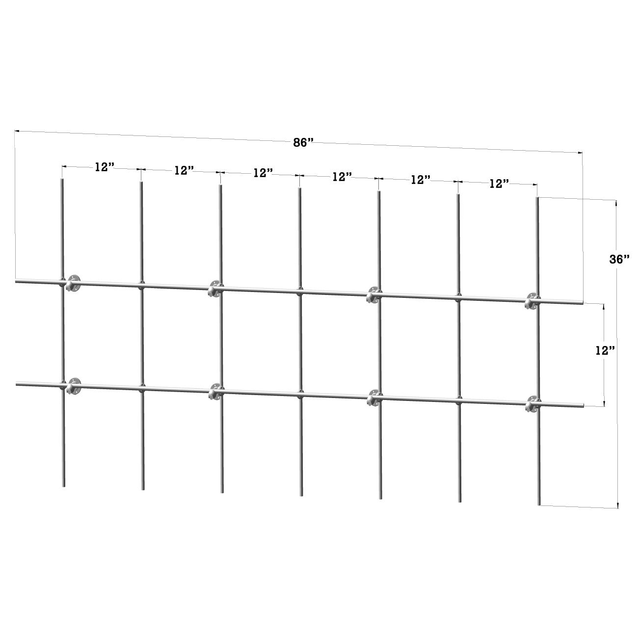 Lee Engineering 8 Foot, Aluminum, Back Mount Lab-Frame Kit for Fume Hoods