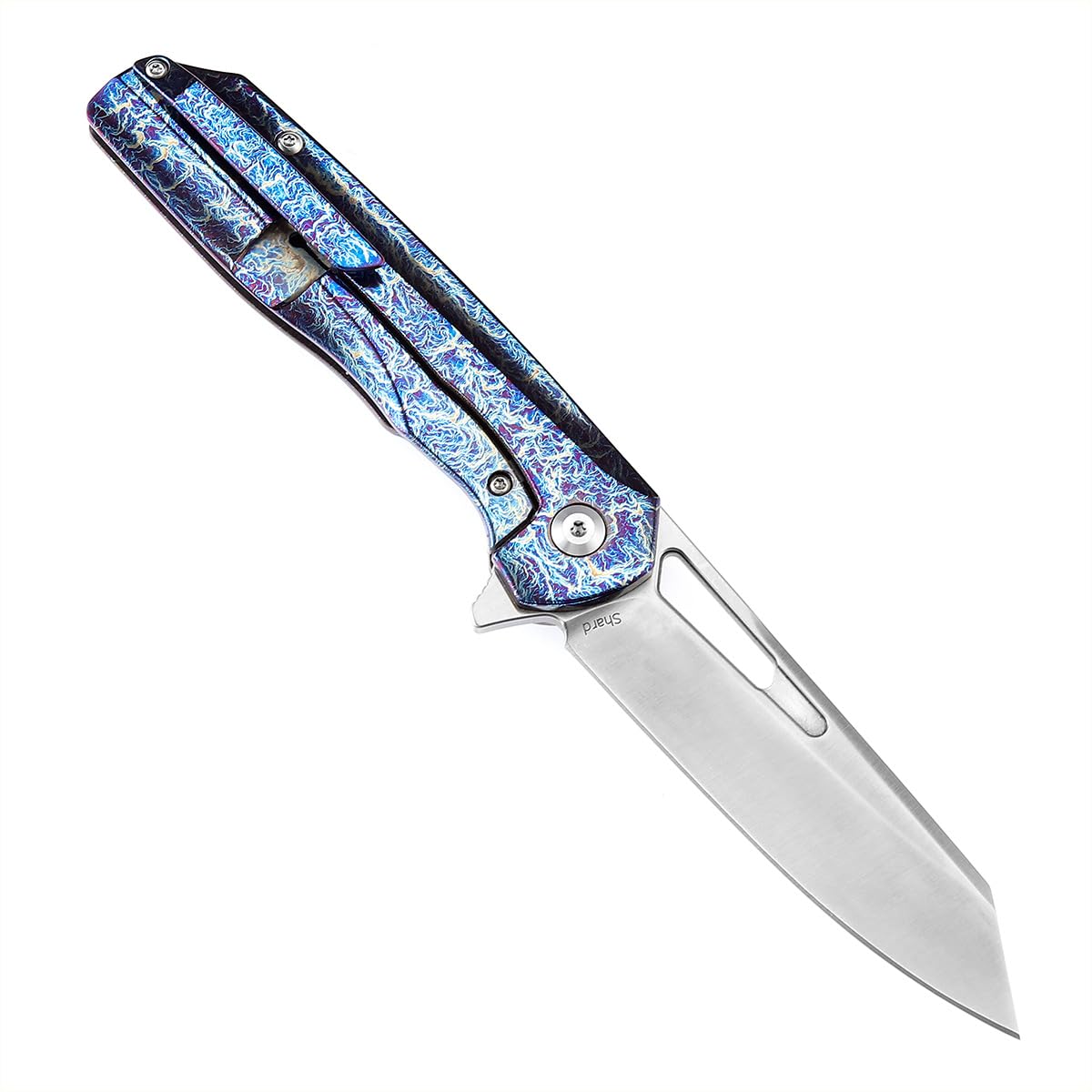 KANSEPT Shard Premium Pocket Folding Knives for Men EDC Pocket Knife 3.48'' Satin CPM-S35VN Material Excellent Folding Knife with Lightning Strike Anodized Titanium Handle EDC K1006A16