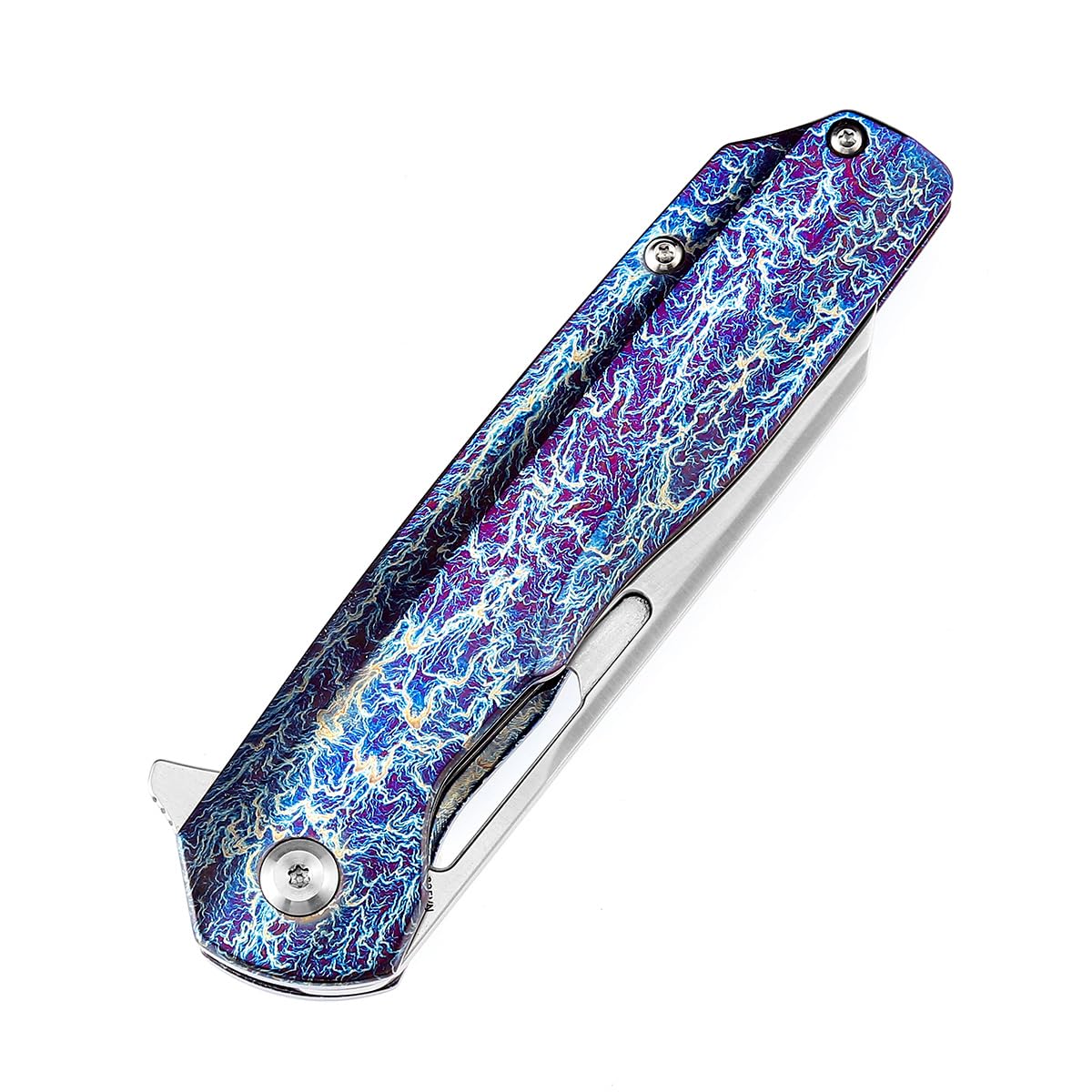 KANSEPT Shard Premium Pocket Folding Knives for Men EDC Pocket Knife 3.48'' Satin CPM-S35VN Material Excellent Folding Knife with Lightning Strike Anodized Titanium Handle EDC K1006A16