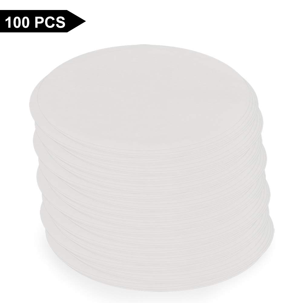 StonyLab Qualitative Filter Paper Circles, 94mm Diameter Cellulose Filter Paper with 20 Micron Particle Retention Medium Filtration Speed, Pack of 100