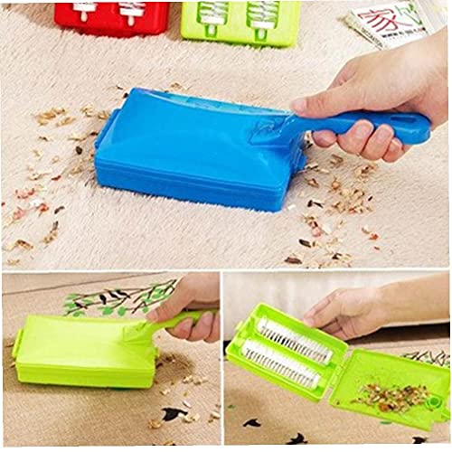 Pinicecore Carpet Table Brush Plastic Double Brush Handheld Sweeper Crumb Dirt Cleaner Roller Tool Home Cleaning Brushes Random Color