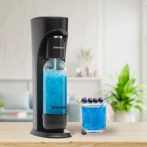 Drinkmate OmniFizz Sparkling Water and Soda Maker, Carbonates Any Drink, Special Bundle - Includes 60L CO2 Cylinder, Two Carbonation Bottles, and Fizz Infuser, Matte Black