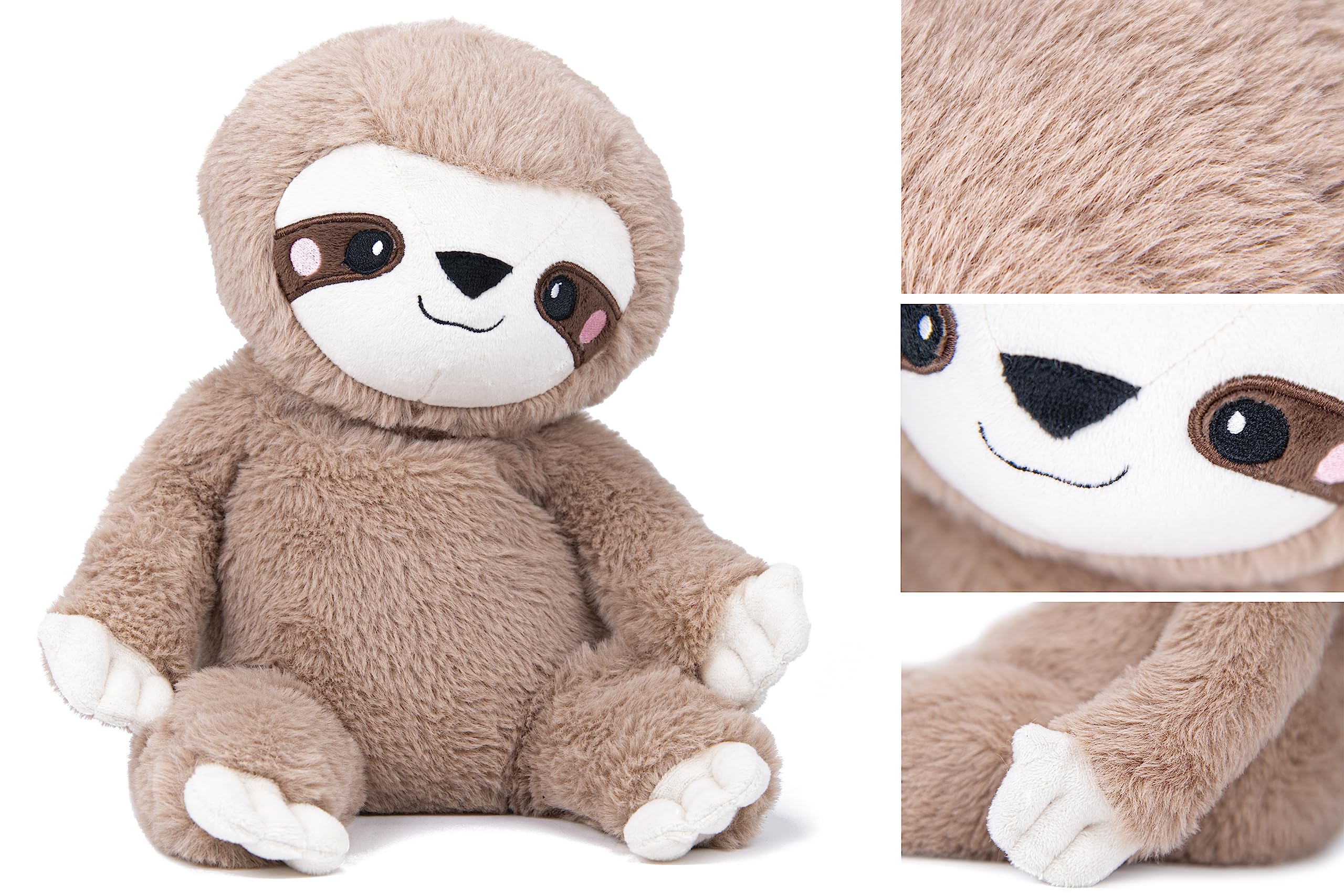 Pacific Comforts Weighted and Microwavable Stuffed Animal - Comfy Weighted, Non-Scented, heatable, freezable, Washable and Travel Friendly Plush Animals Part of The Snug-a-Bear Collection (Sloth)