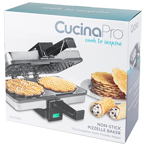Pizzelle Maker - Non-stick Electric Pizzelle Baker Press Makes Two 5-Inch Cookies at Once- Recipe Guide Included- Easter Holiday Dessert Treat Making Made Easy- Unique Birthday or Any Occasion Gift