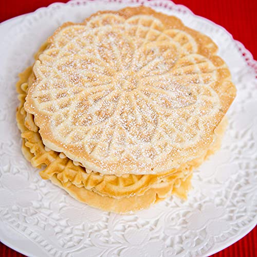 Pizzelle Maker - Non-stick Electric Pizzelle Baker Press Makes Two 5-Inch Cookies at Once- Recipe Guide Included- Easter Holiday Dessert Treat Making Made Easy- Unique Birthday or Any Occasion Gift