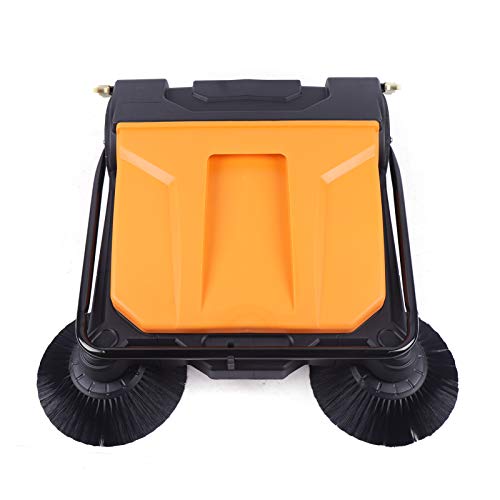 OCASAMI Outdoor Hand Push Floor Sweeper, Industrial Manual Floor Sweeper Non Electric, 12 Gallon Capacity Container, 26.77" Sweeping Width, Sweeps 29277 Square Feet/Hour