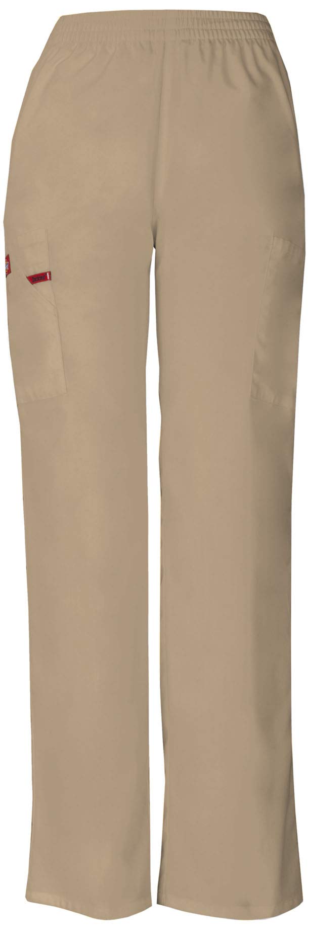 Dickies Women's Signature Elastic Waist Scrubs Pant, Dark Khaki, Medium