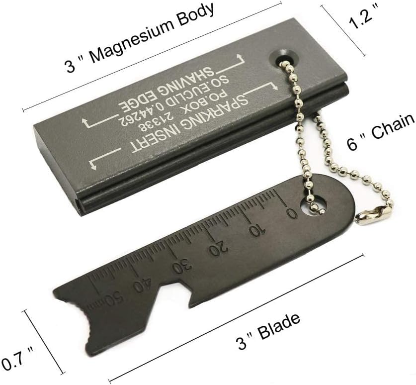 Magnesium Flint Fire Starter Waterproof Emergency Matches Survival Flint Tool for Camping Hiking(4 Pack)