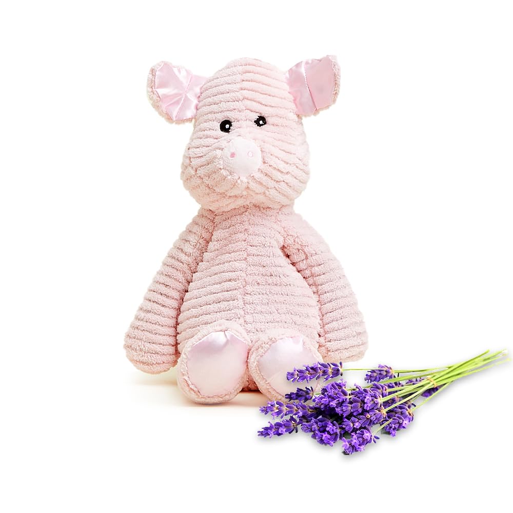 warmies Microwavable & Weighted Stuffed Animals, Pig - Heated Stuffed Animal Plushie for Warmth & Comfort - Cute Soft Plush Toys for Adults & Children (Boys, Girls, Babies & Toddlers)