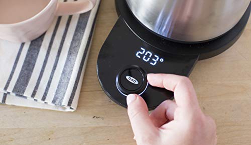OXO Brew Gooseneck Electric Kettle β Hot Water Kettle, Pour Over Coffee & Tea Kettle, Adjustable Temperature, Built-In Brew Timer, Stainless Steel, 1Lβ