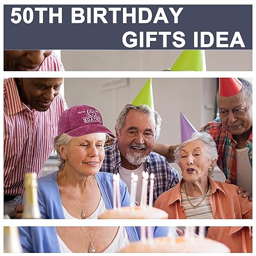 Rybicag 50th Birthday Gifts for Women Men,1973 for 50 Year Old Woman Man Vintage Hat Black