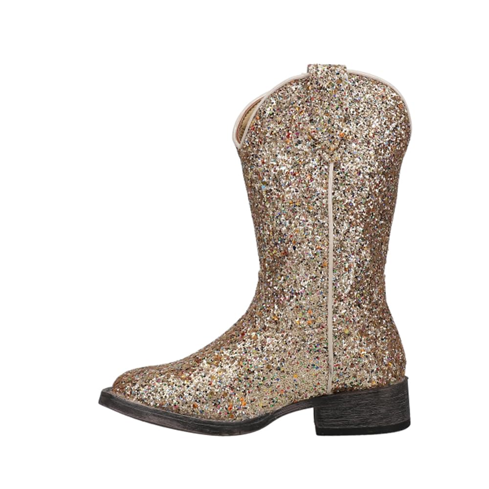 ROPER Kids Girls Glitter Galore Square Toe Casual Boots Mid Calf - Gold - Size 1 M