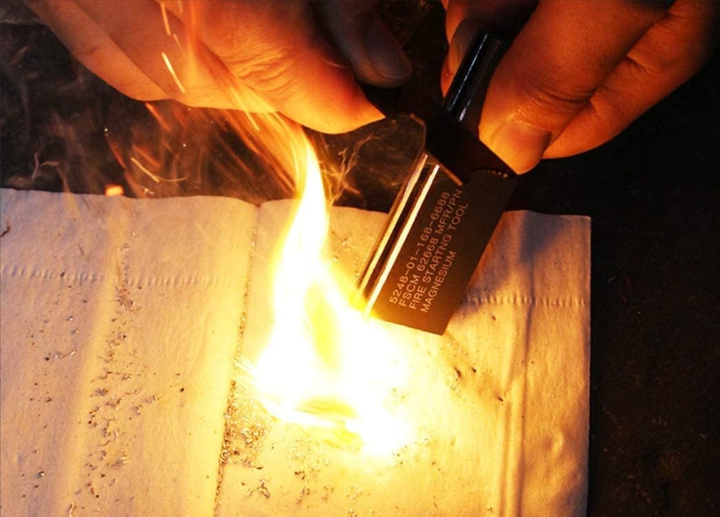 Magnesium Flint Fire Starter Waterproof Emergency Matches Survival Flint Tool for Camping Hiking(4 Pack)