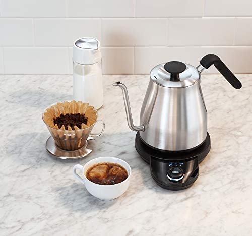 OXO Brew Gooseneck Electric Kettle β Hot Water Kettle, Pour Over Coffee & Tea Kettle, Adjustable Temperature, Built-In Brew Timer, Stainless Steel, 1Lβ
