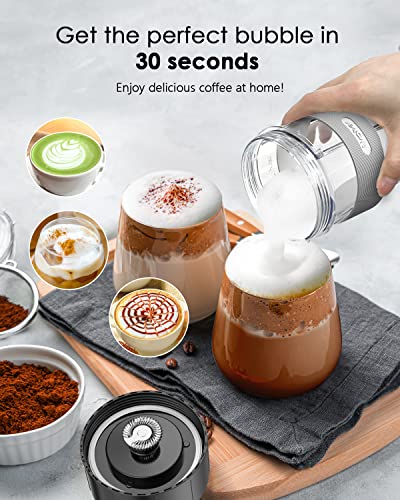 Blender, Upgrade Bullet Blender for Shakes and Smoothies,850 Watt 12 PCS Airpher Portable Blender Set for Kitchen with Milk Frother, 6-Edge Blade, Blade Grinder, 2*24 Oz & 10 Oz To-Go Cup, BPA Free