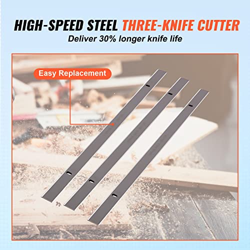 VEVOR Thickness Planer, Two Speed, 13" Width Worktable Benchtop Planer, Three-Blade, 15-Amp 2000W Powerful Motor, 12" Extended Infeeding Table, Low Noise for both hard & soft wood material removal