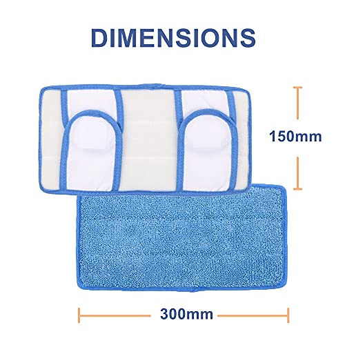 Reusable Pads Compatible with Swiffer Sweeper & All 10-12 Inch Flat Mop, Wet Dry Cleaning Pads for All Hard-Floor, Reusable & Washable Sweeper Refills - 2pack
